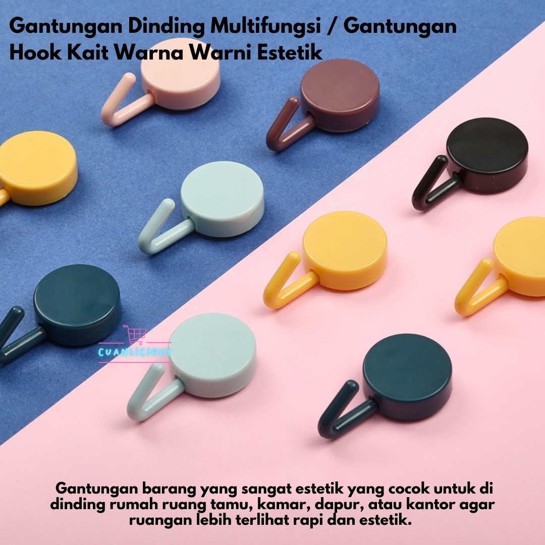 Gantungan dinding multifungsi/Gantungan Hook Kait Warna Warni Estetik ...