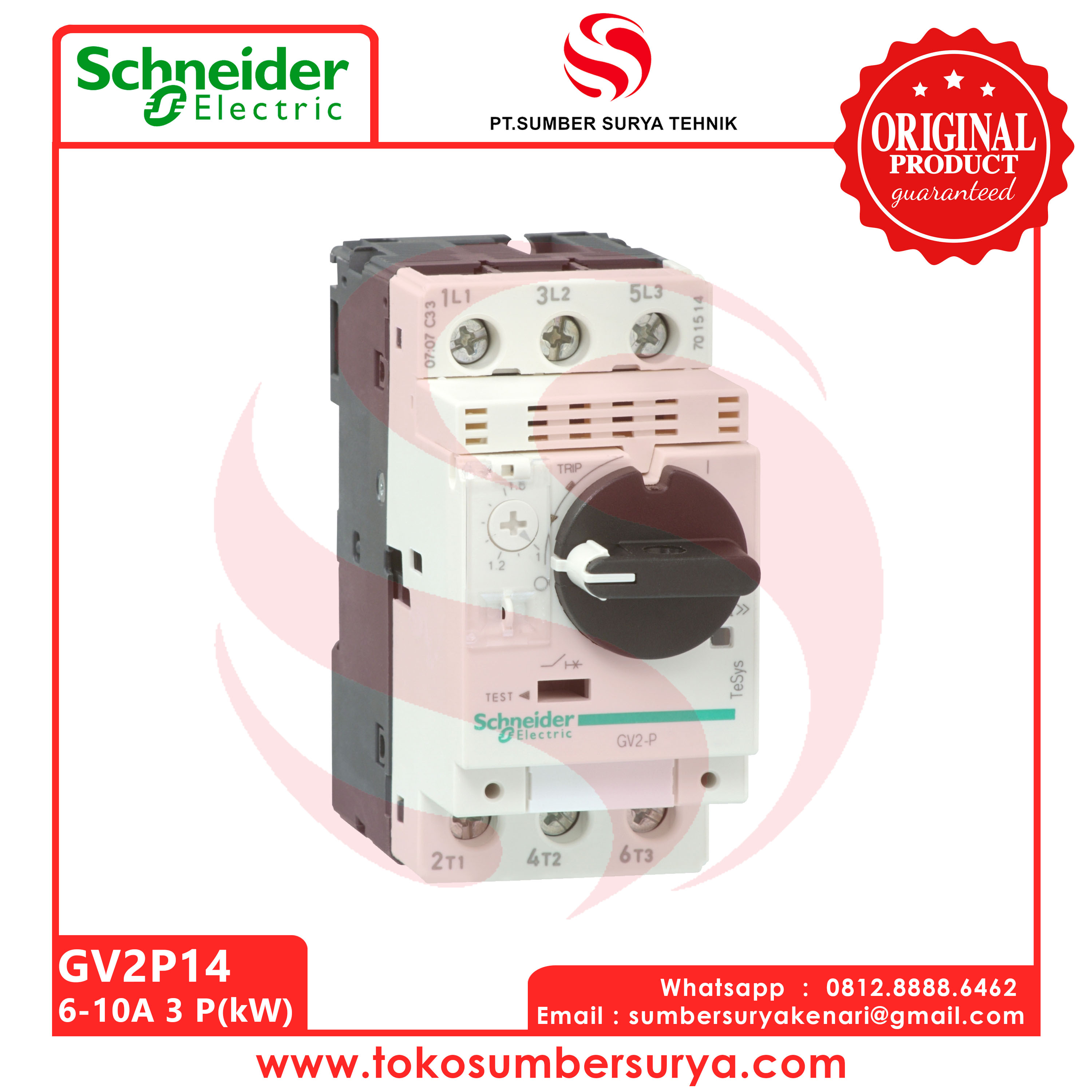 Motor Circuit Breaker GV2P14 Saklar Listrik ON OFF SNI Asli Ori ...