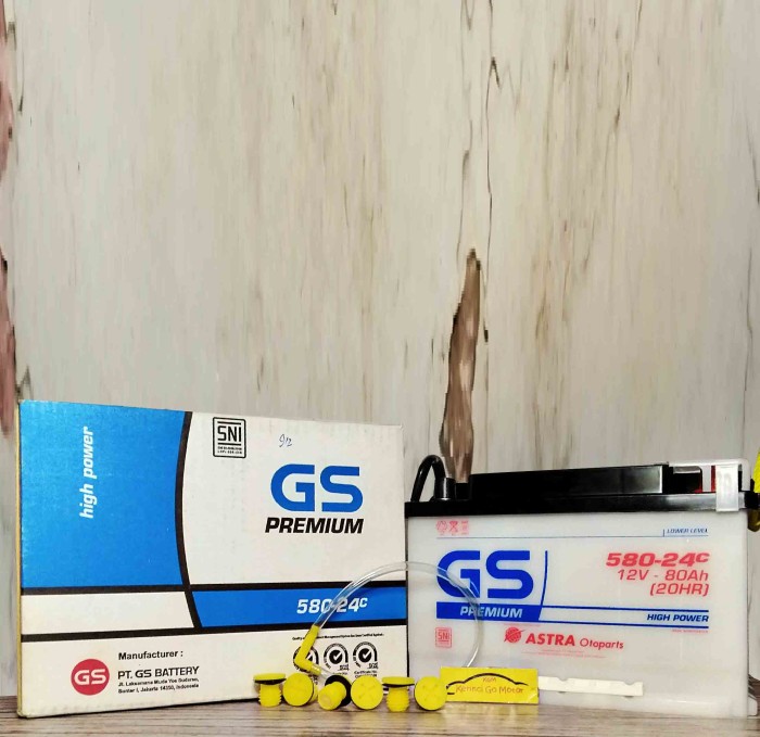 AKI GS ASTRA PREMIUM 580-24 58024 ACCU GS PREMIUM BASAH INOVA REBOND ...