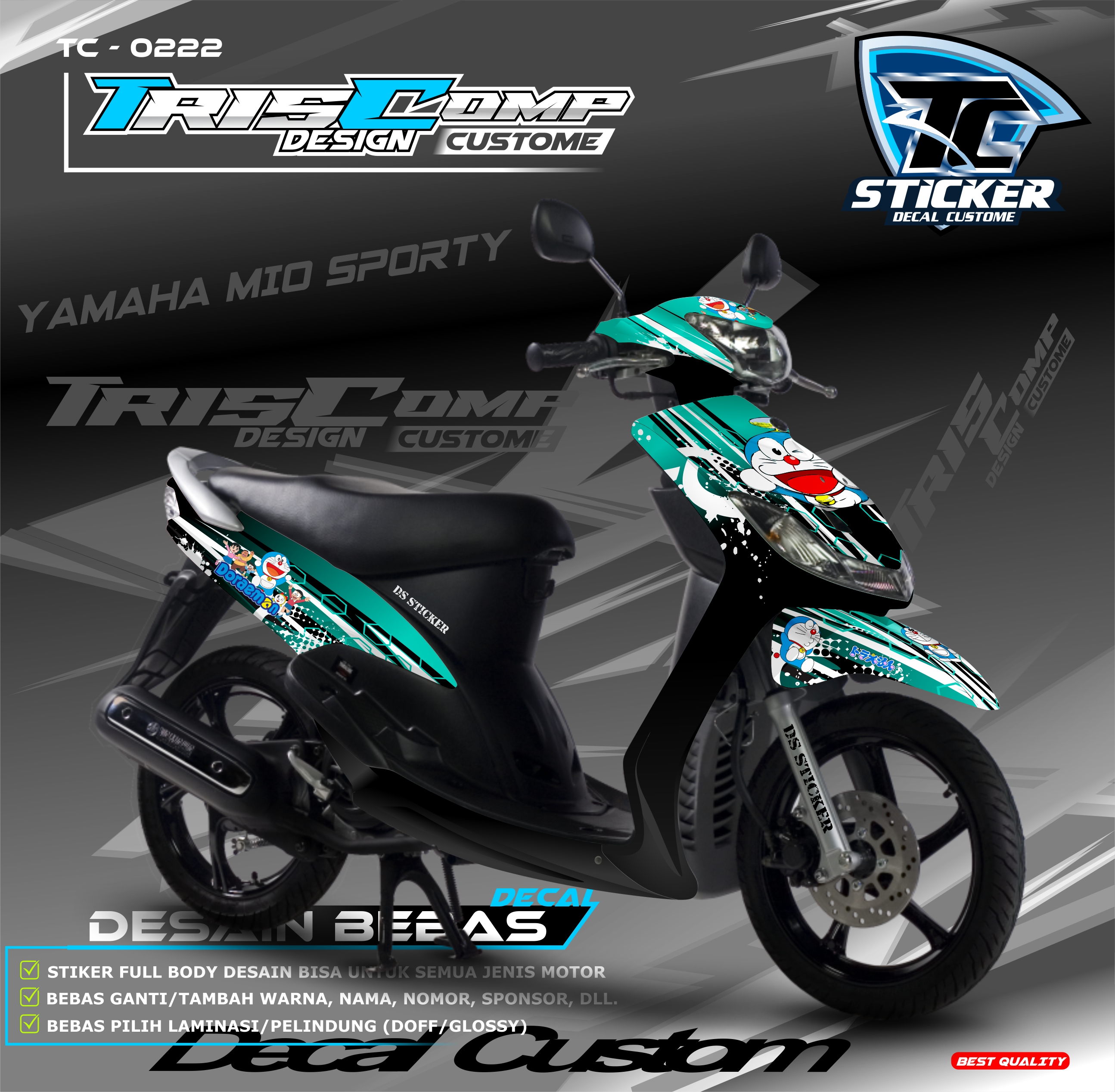Decal Sticker Mio Sporty Full Body Desain Motif Doraemon Custom Bisa ...