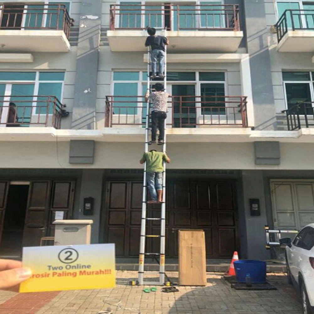 Tangga Teleskopik SINGEL 8M Tangga ALUMUNIUM 8M Tangga Lipat Aluminium ...