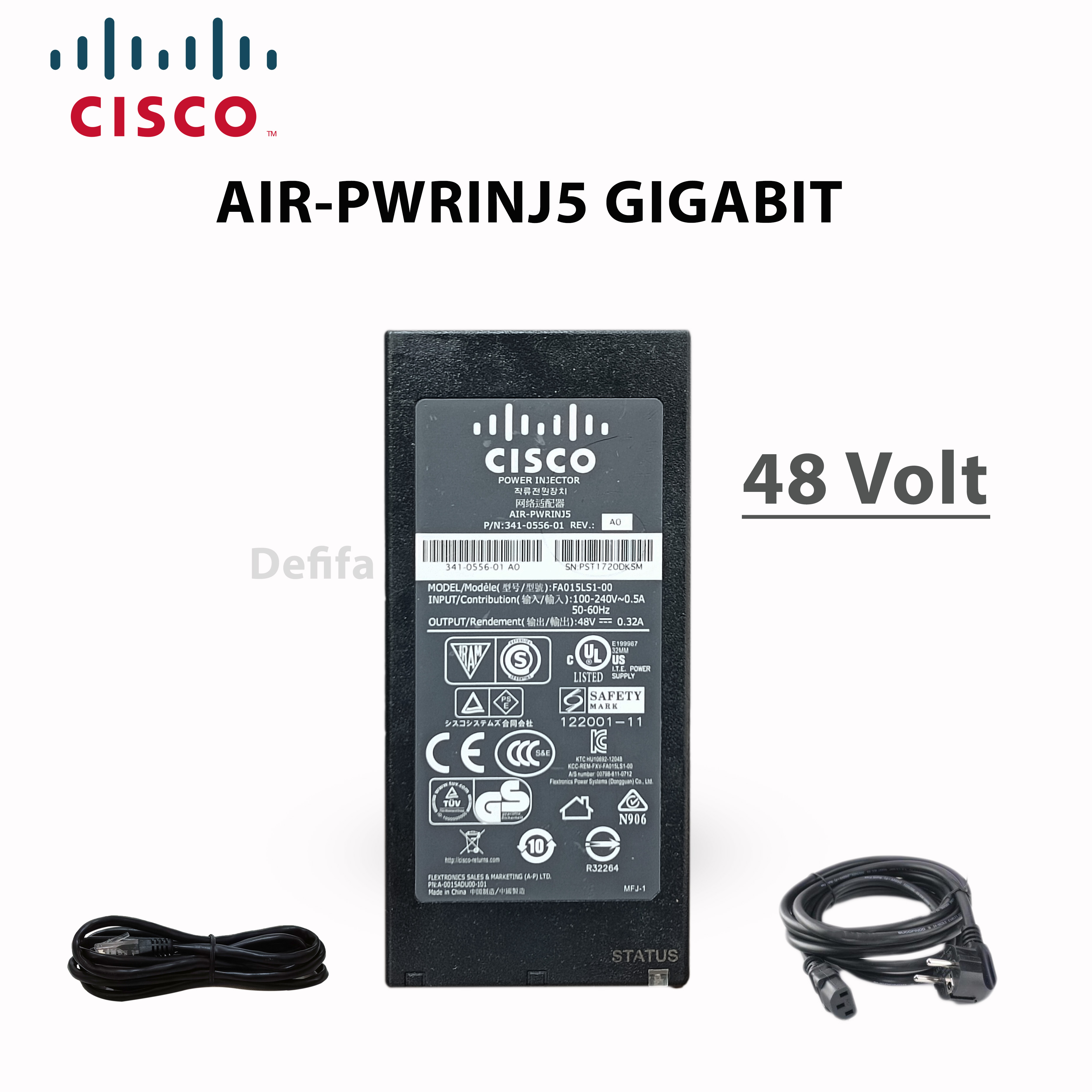 Adaptor Power Injector POE 48V 56V Volt AIR-PWRINJ5 Cisco Aironet ...