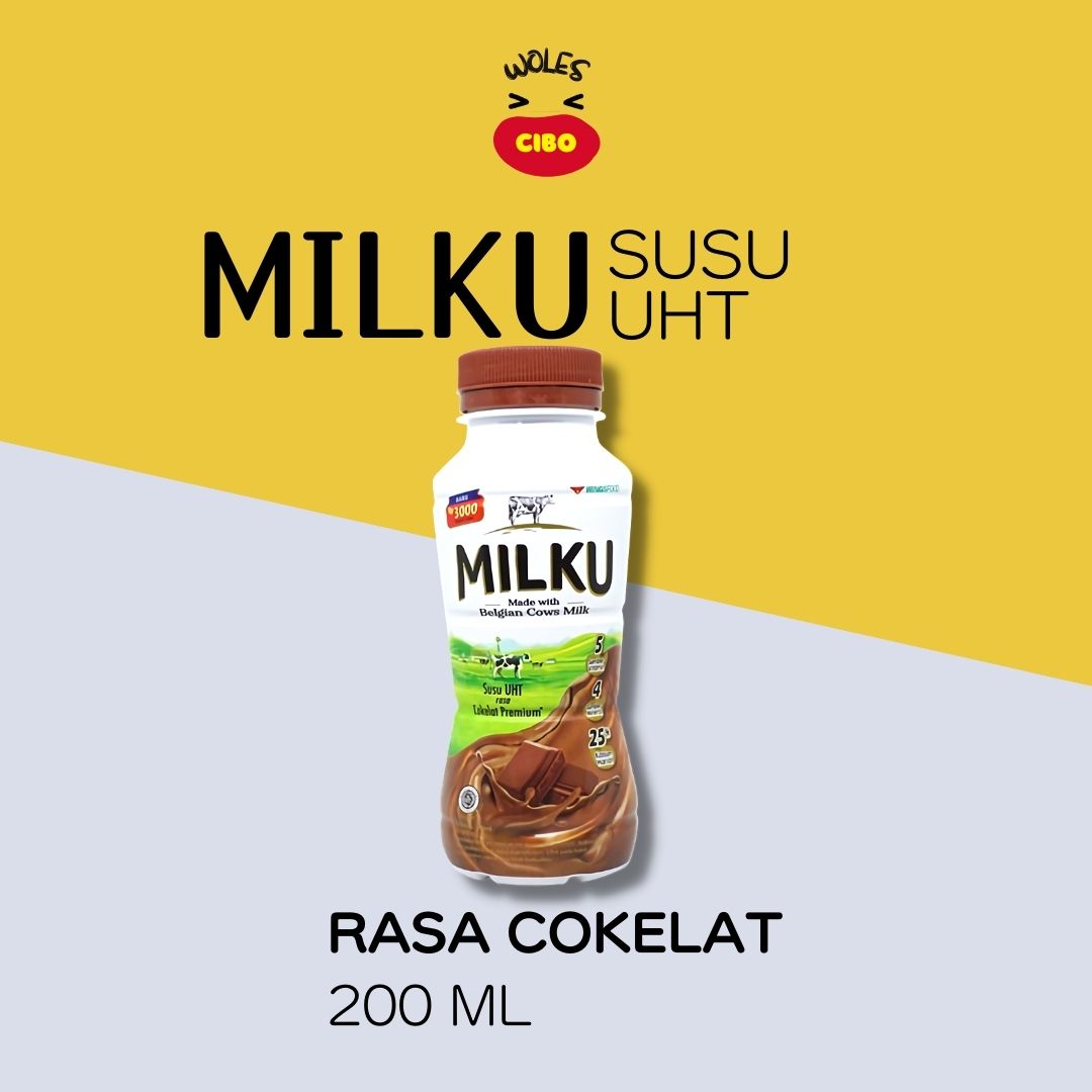 Milku Susu UHT Cokelat / Stroberi 200ML Minuman Susu Kemasan Botol ...