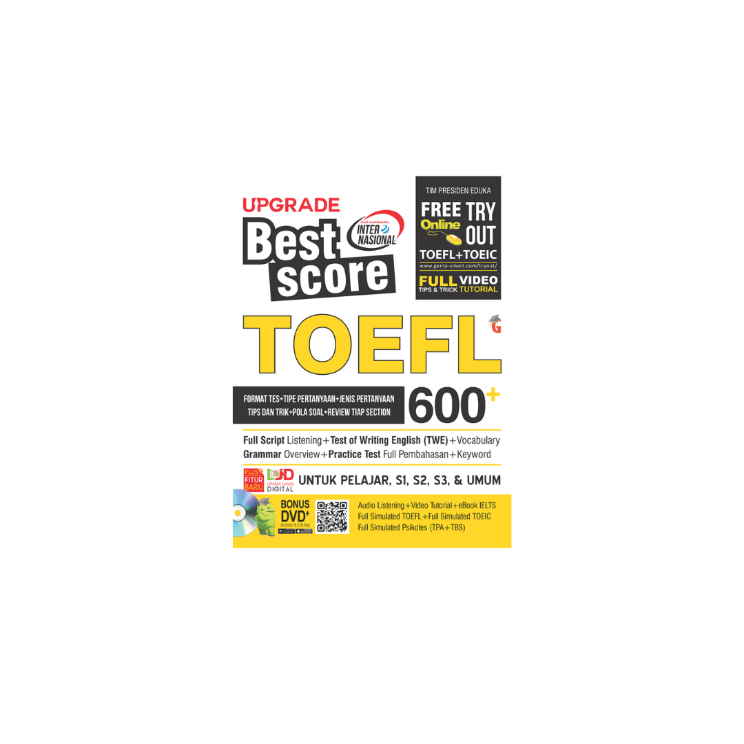 BUKU TES TOEFL TOEIC UPGRADE BEST SCORE TOEFL 600+ BUKU TOEFL BUKU ...