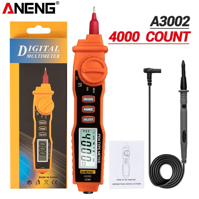 ANENG A3002 Digital Multimeter Avometer Voltage Tester Pen 4000 Count ...