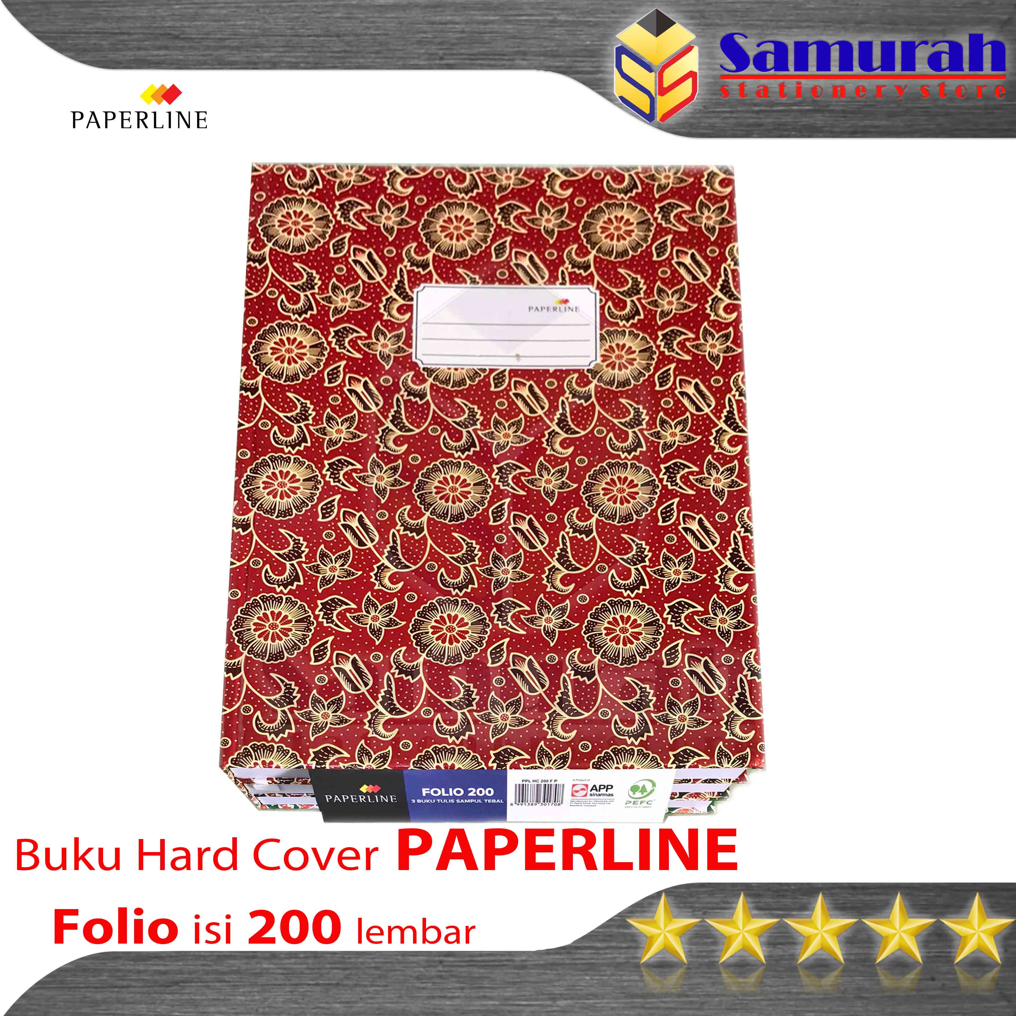 Buku Hard Cover Paperline Folio isi 200 lembar / Buku Akutansi PPL F4 ...