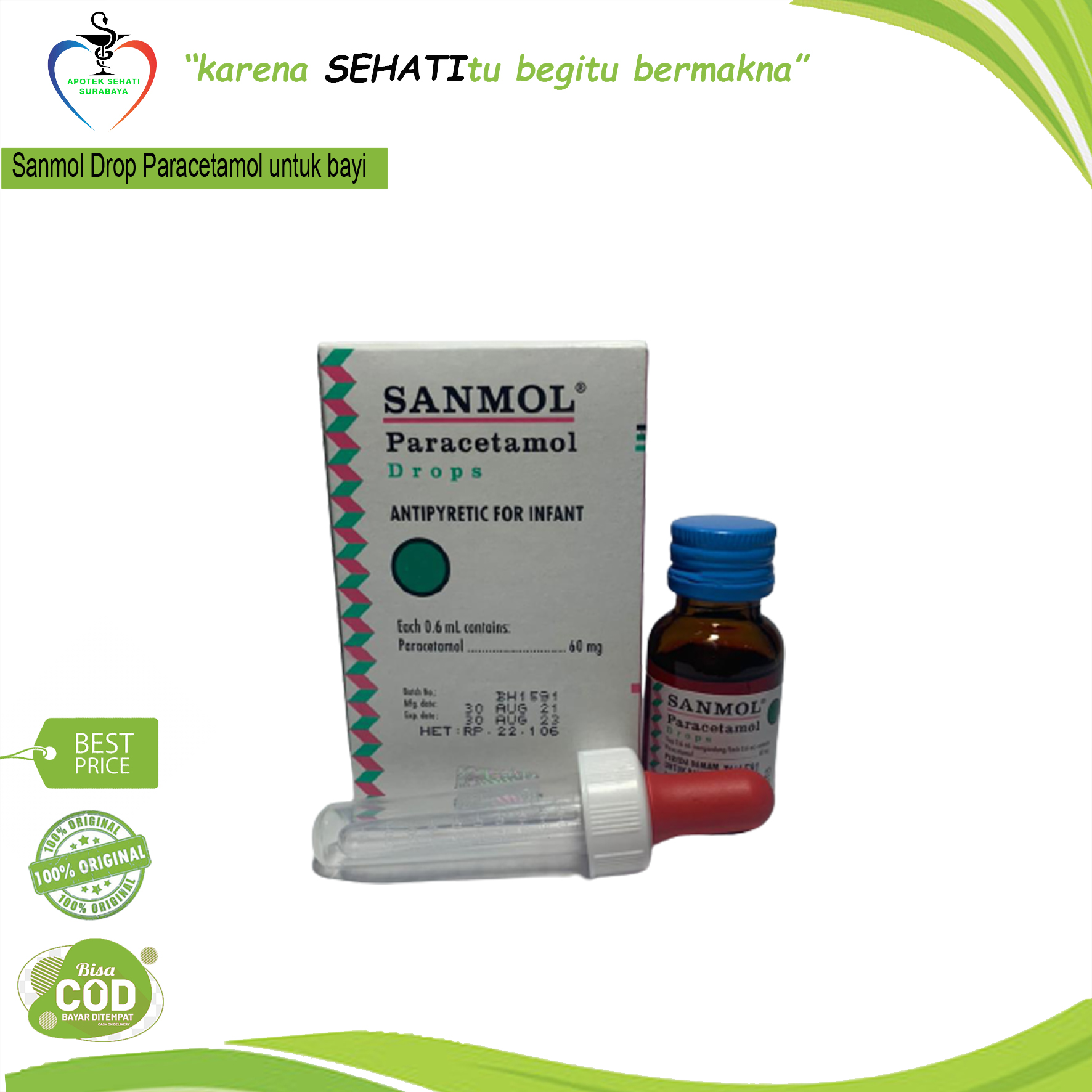 SANMOL DROP 15MLOBAT PANAS DEMAM ANALGESIK ANTIPIRETIK | Lazada Indonesia