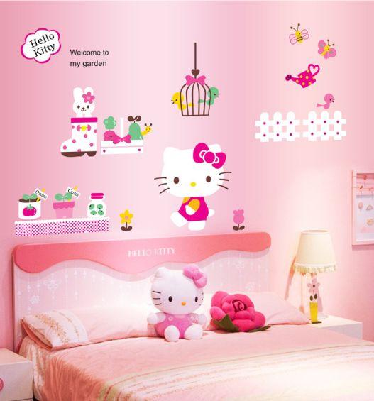 Wall sticker Hello Kitty Garden CC6933 (90x60) Stiker Dinding | Lazada ...