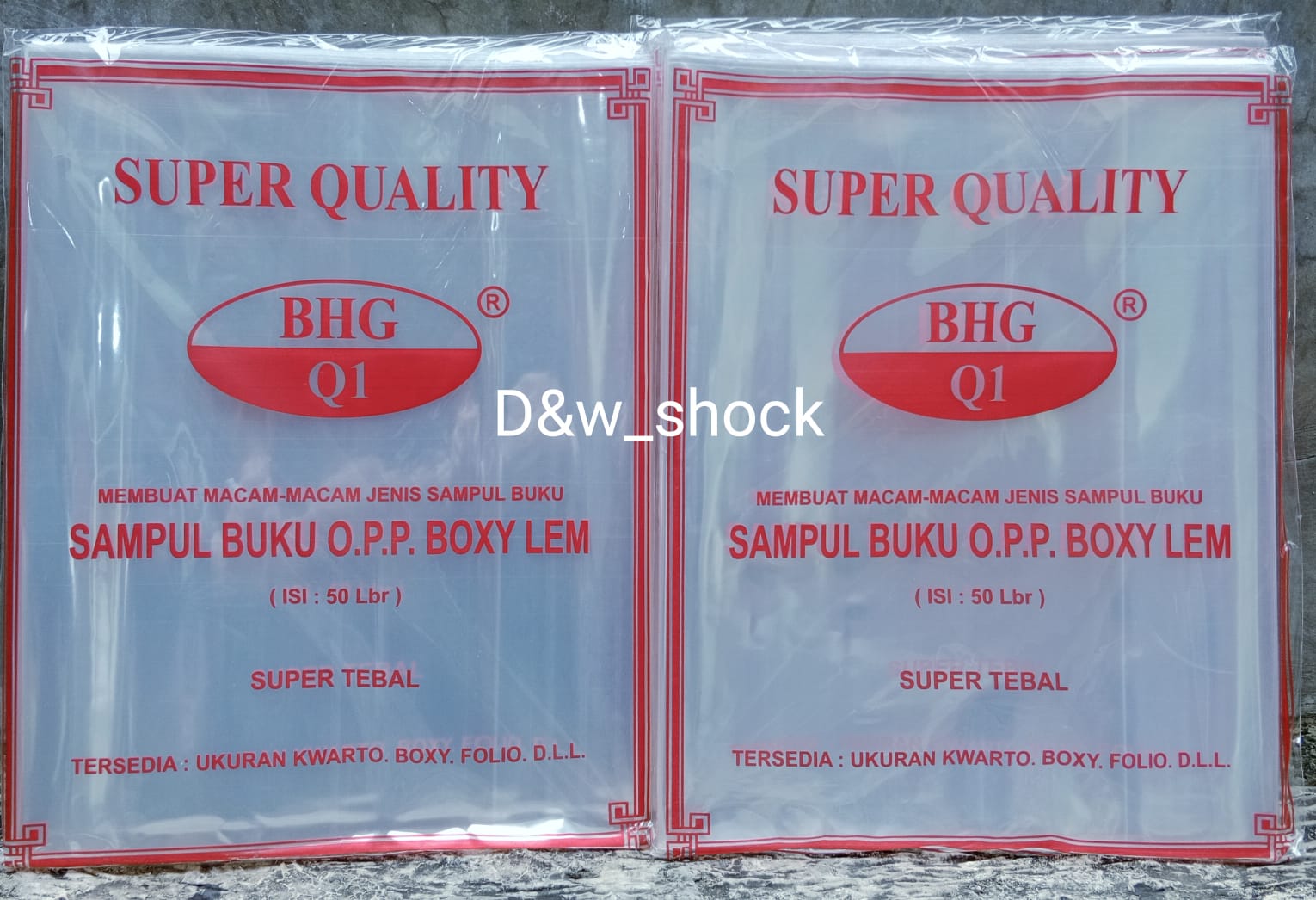 1 pak isi 50 lembar / sampul plastik / sampul buku ukuran BOXY / sampul ...