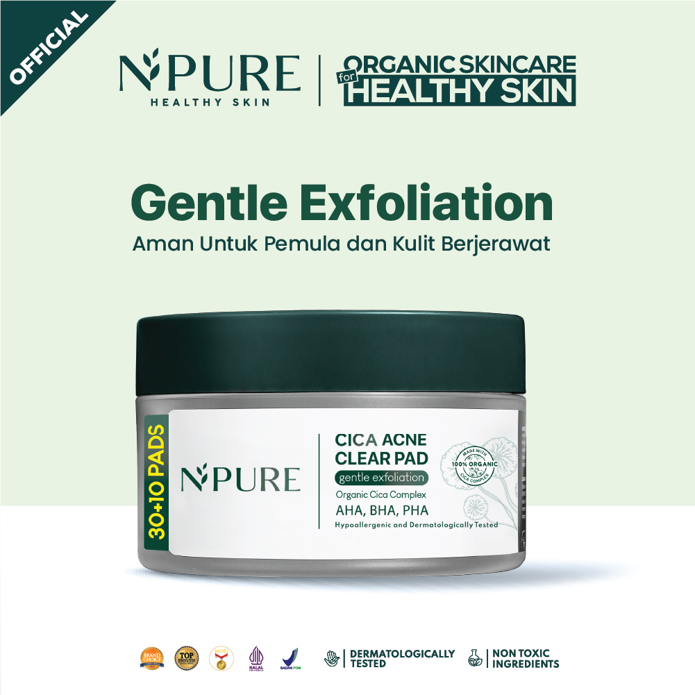 NPURE Acne Clear Pad Cica / Kapas Eksfoliasi Kulit Jerawat / Anti Acne ...