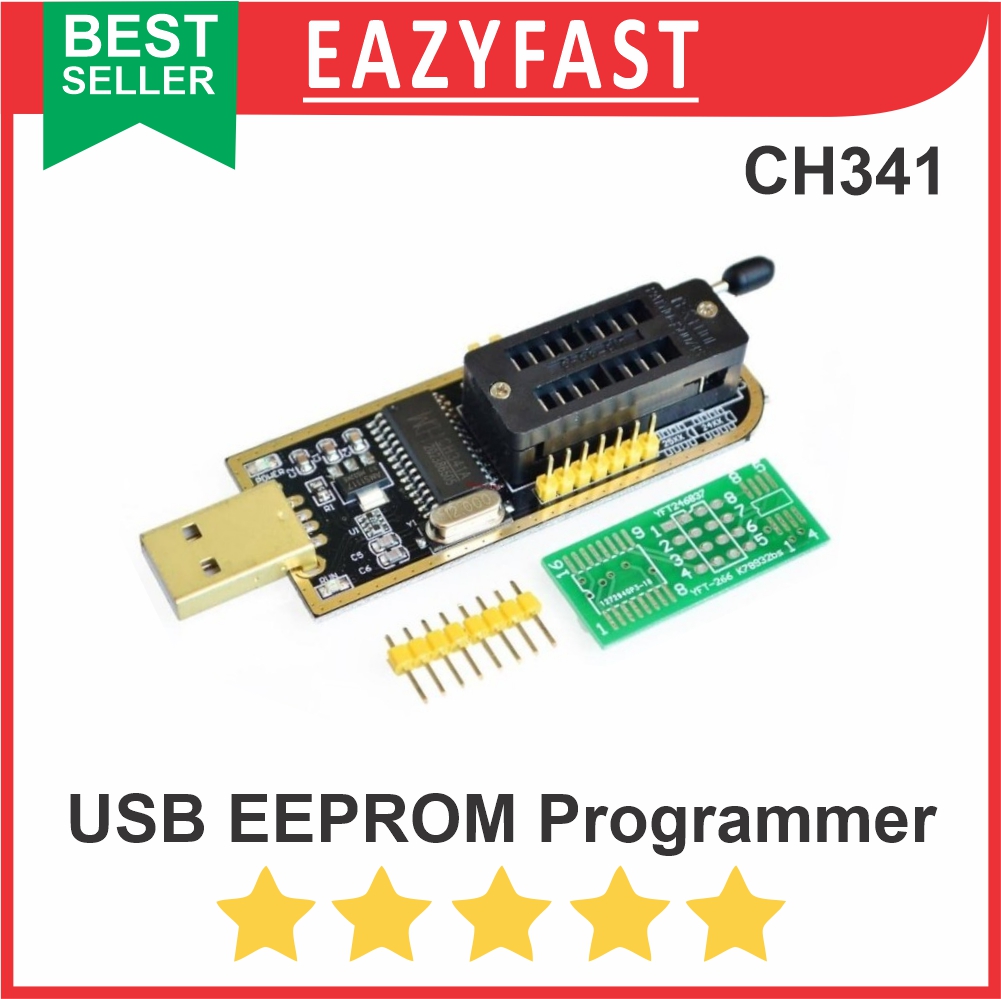 USB EEPROM Programmer IC Bios Flash ROM Program Eprom 24 25 CH341 ...