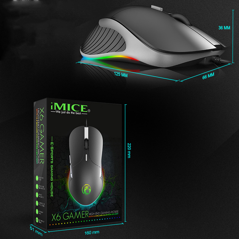 IMICE High Configuration USB Wired Gaming Mouse Computer Gamer 6400 DPI ...