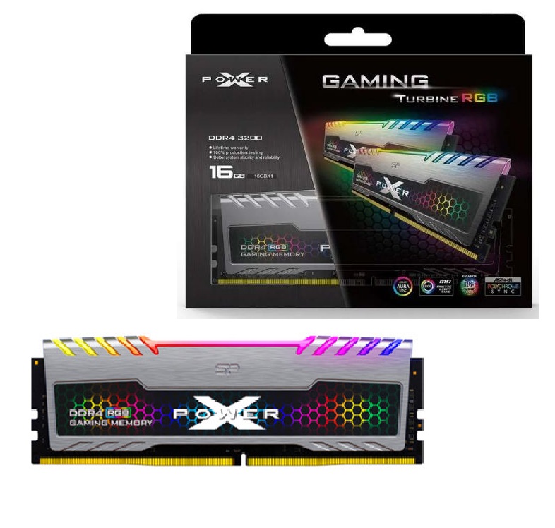 RAM Silicon Power DDR4 3200MHz 16GB XPower Turbine RGB Gaming Original ...