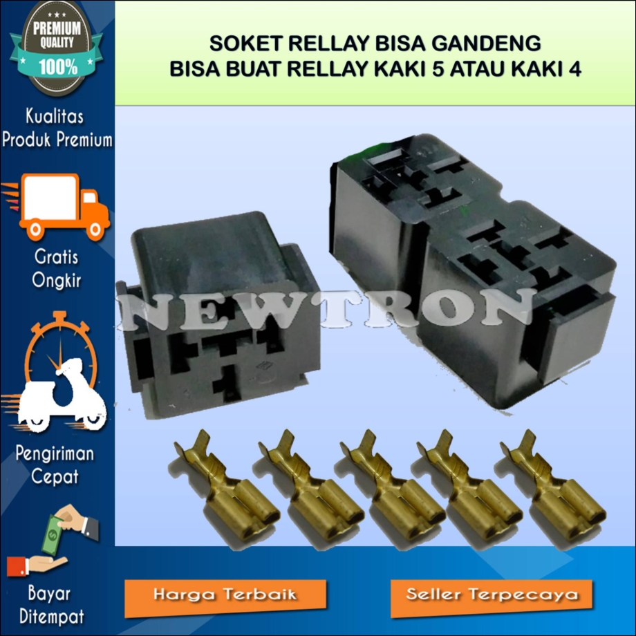 ( ISI 5 PCS ) SOKET SOCKET KONEKTOR CONNECTOR RILEY RELLAY GANDENG 5 ...