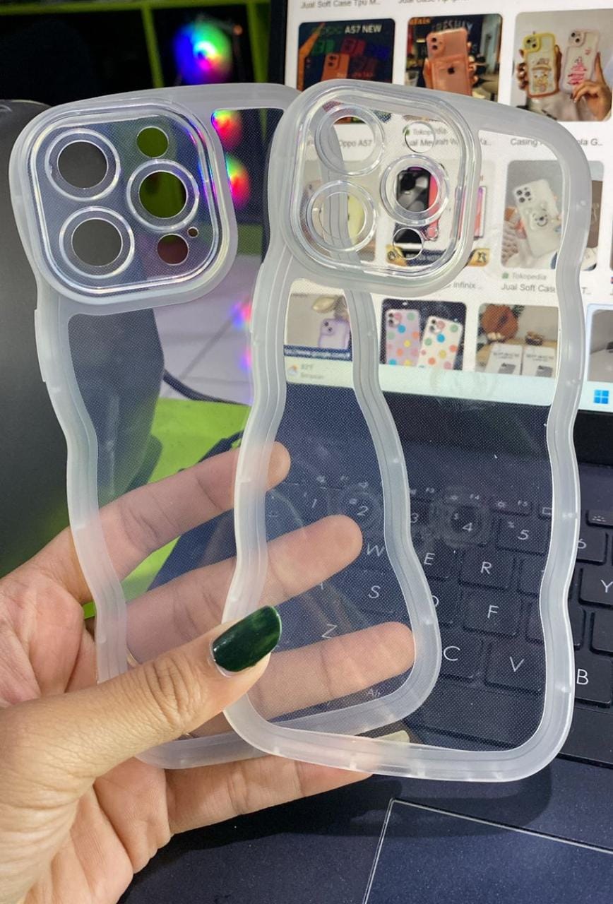 Softcase Gelombang Bening ( IPHONE 12 PRO ) Clear Case Casing Handphone ...