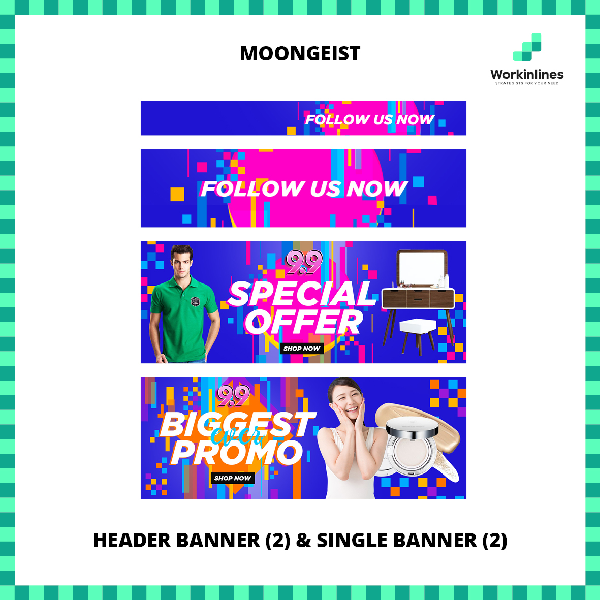 WORKINLINES - 9.9 - Moongeist Themes - 4 Set Banners (Header & Single ...
