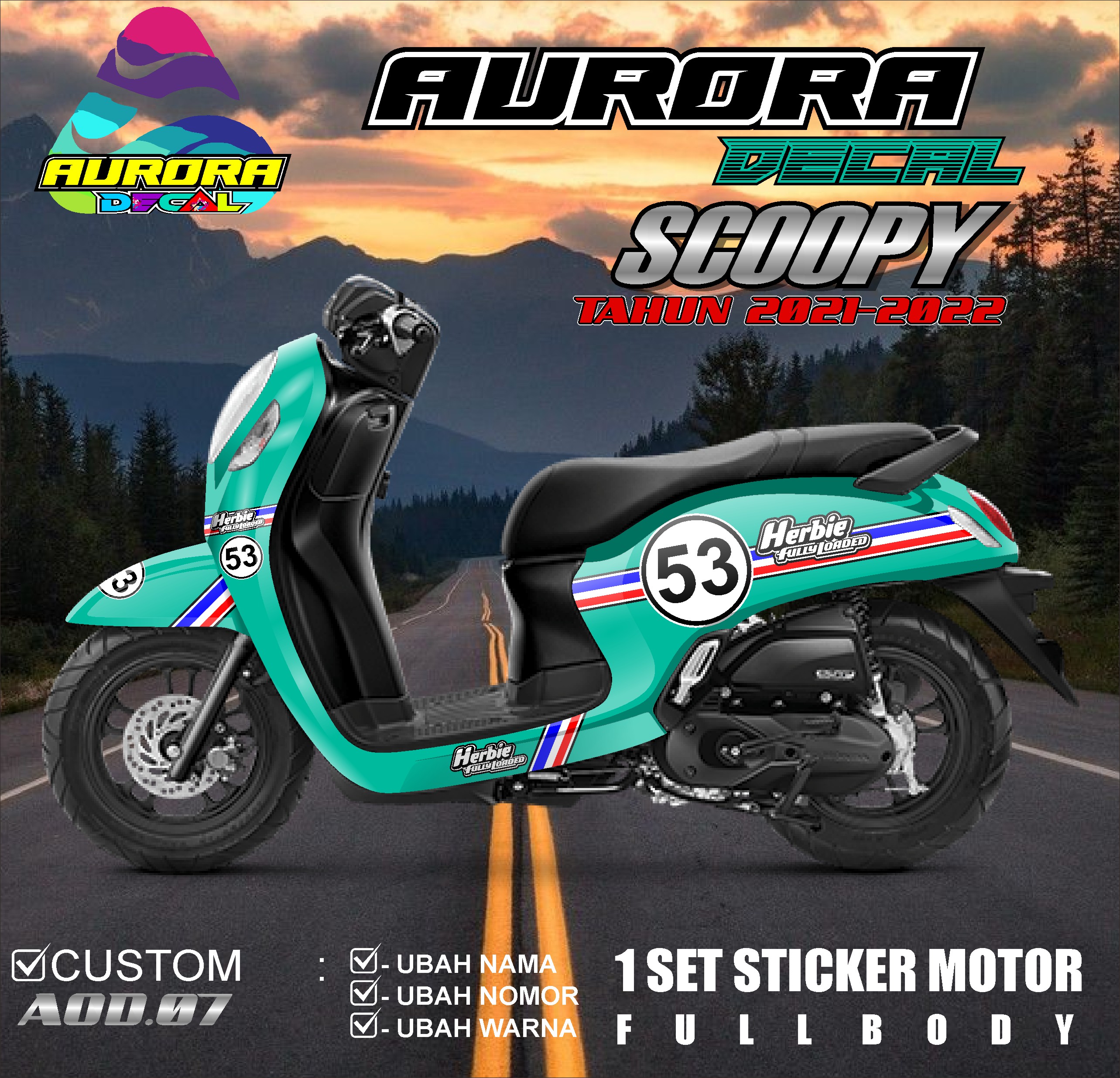 COD Decal Dekal Sticker Stiker Striping scoopy SCOOPY TERBARU FULL BODY ...