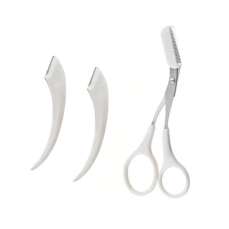 ROOKIE007 Set Gunting Alis Alat Cukur Pisau Alis Perapih Bulu Kerokan ...