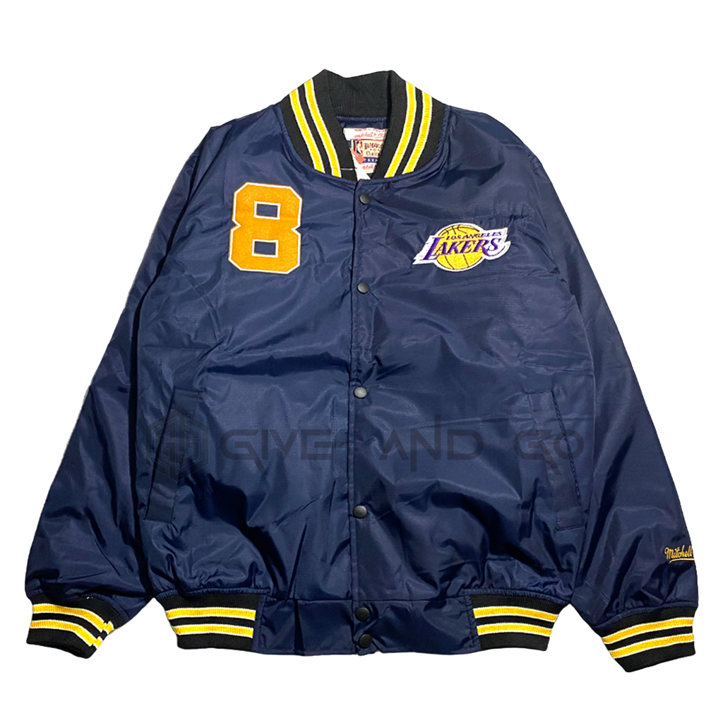 Jaket Varsity Baseball Pria Ungu Laker's 8 Full Bordir Casual Vintage ...