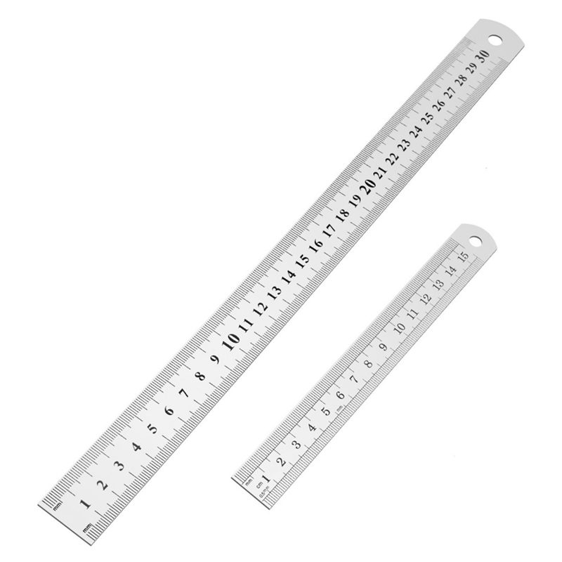 Stainless Steel Ruler 12 Inch + 6 Inch Metal Rulers - SZ MOTOR - ThaiPick