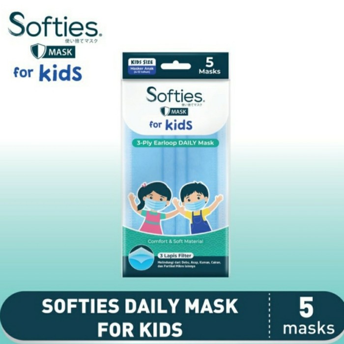 Softies Daily Mask for Kids Masker Anak - 5 Pcs | Lazada Indonesia