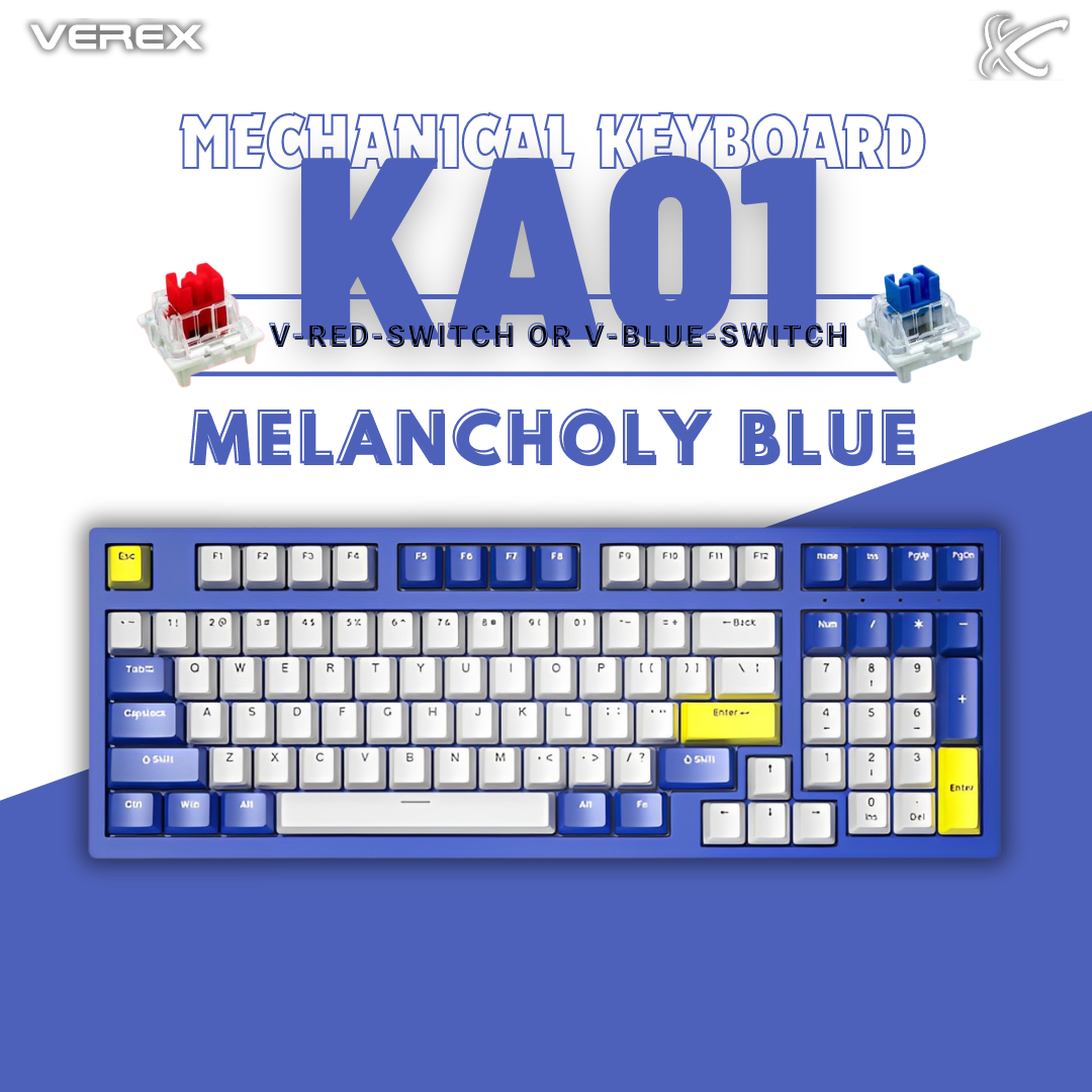 Verex Gaming KA01 98 Keys Wired Gaming Mechanical Keyboard Hotswappable ...