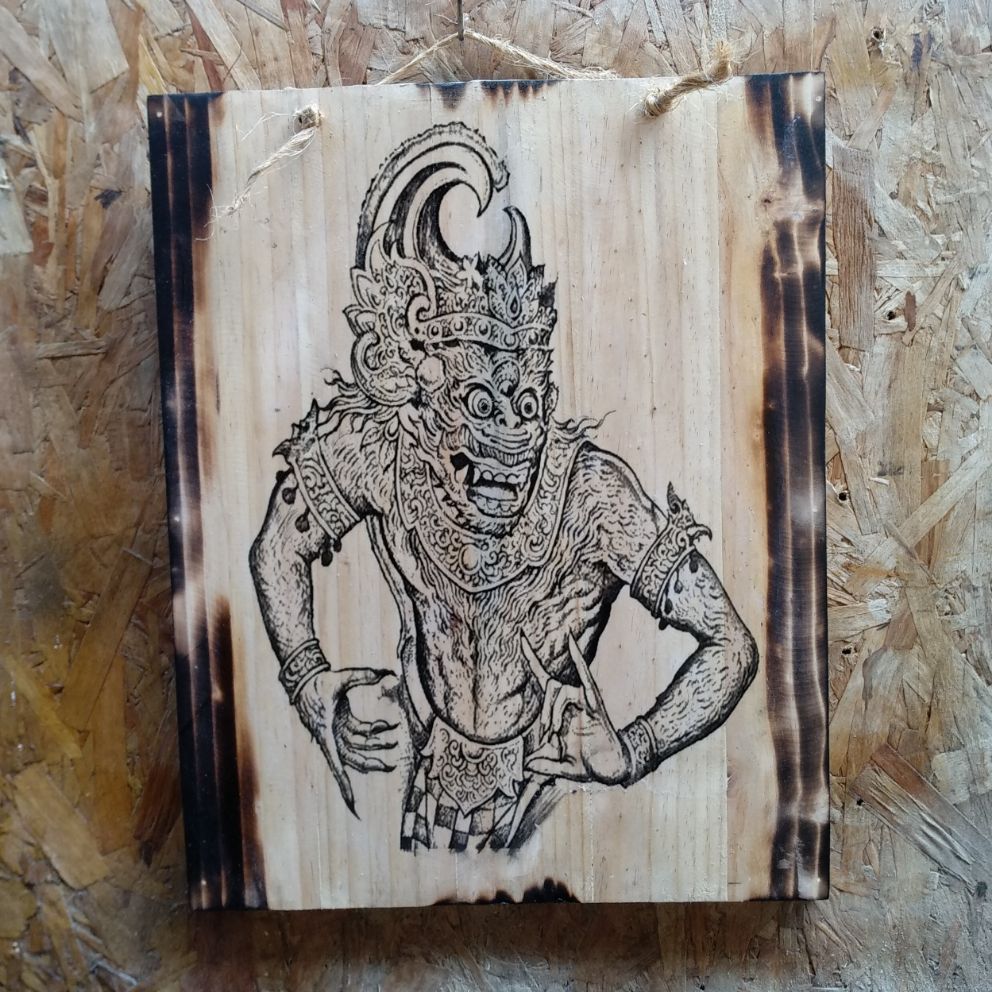 HIASAN UNIK!! LUKISAN KAYU WAYANG HANOMAN PAJANGAN VINTAGE DEKORASI ...