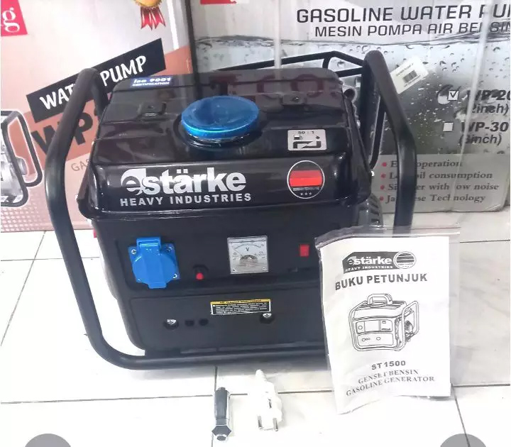 MESIN GENSET BENSIN 750 WATT STARKE GASOLINE GENERATOR 2TAK ST-1200 ...