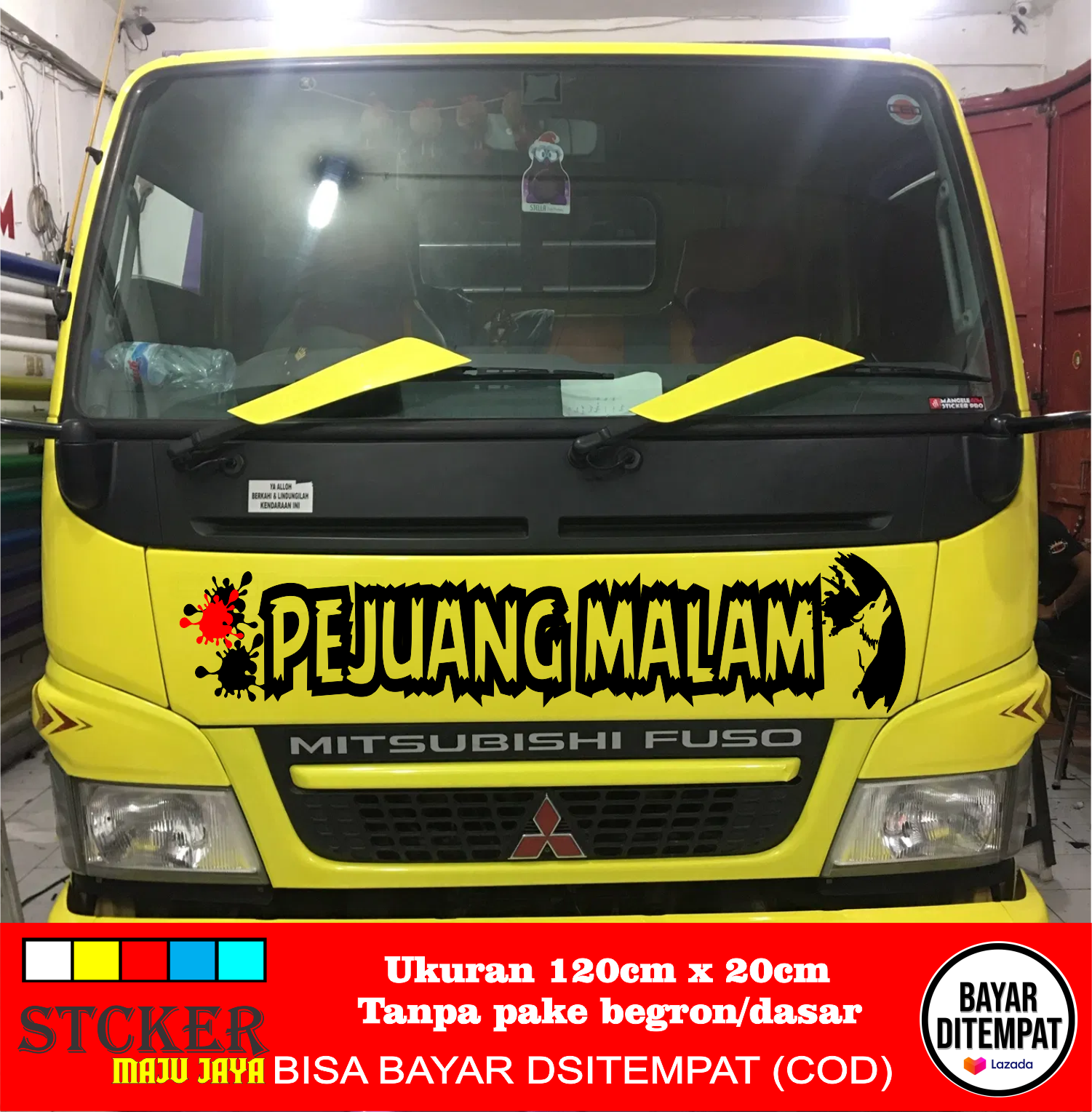 stiker mobil variasi untuk body tulisan PEJUANG MALAM bisa untuk semua ...