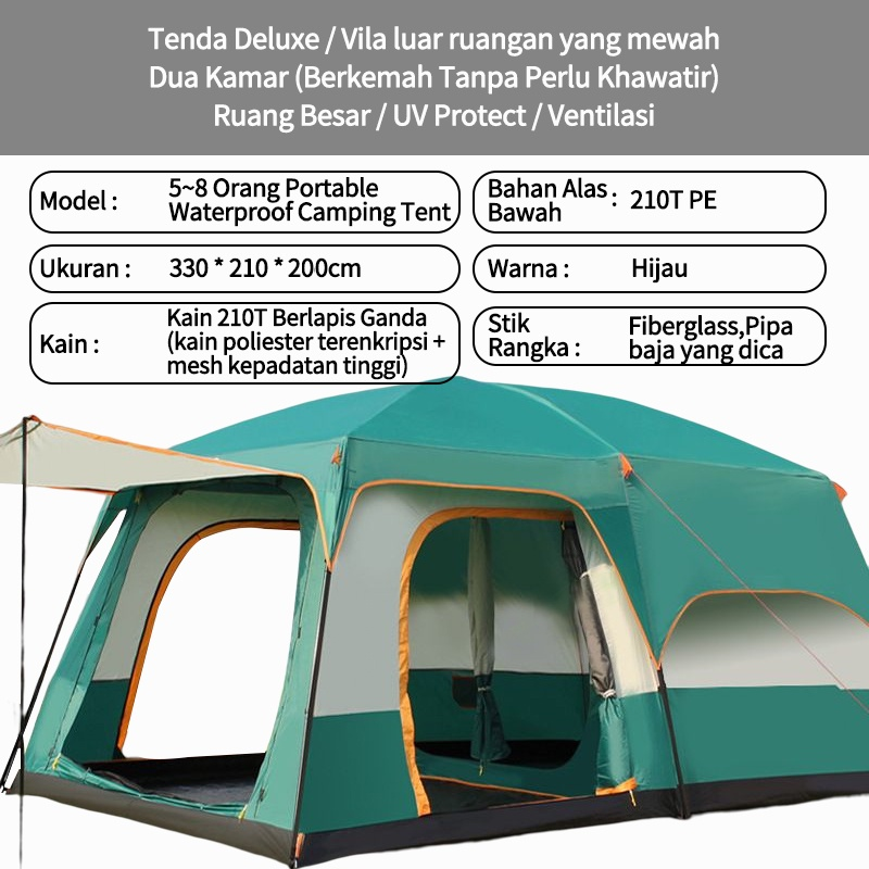Tenda Camping 5-8 Orang /Portable Camping Tent /Tenda berkemah gunung ...