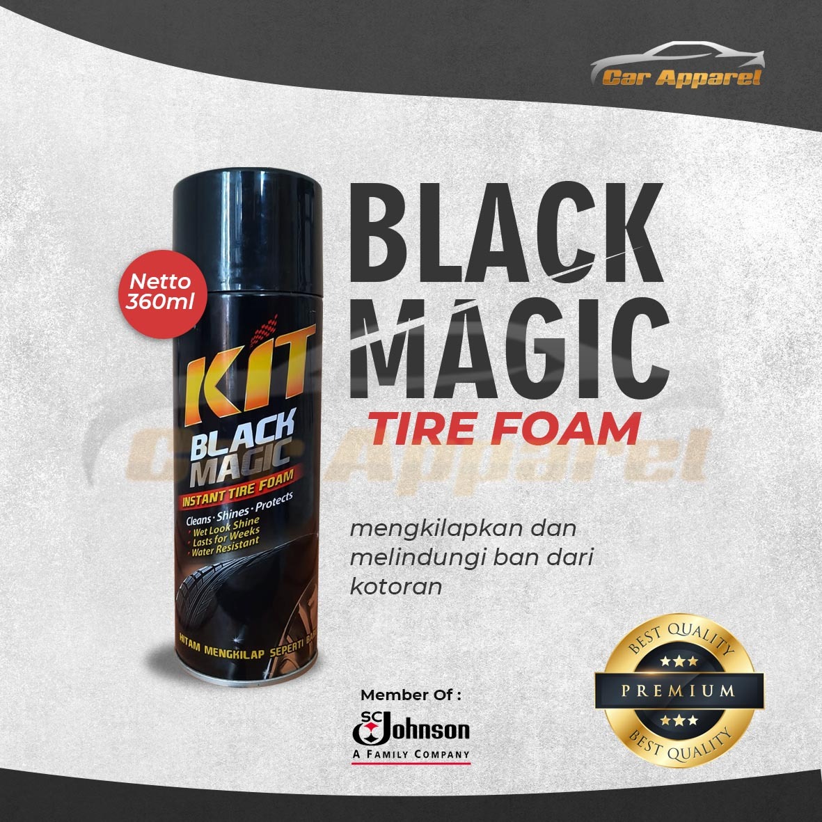 Pengkilap Ban Spray Kit Black Magic 360ML COD | Lazada Indonesia
