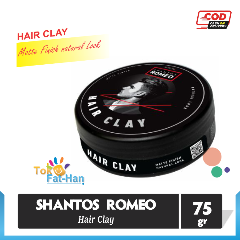 Shantos Romeo Hair Clay Pomade 40gr & 75gr - Minyak Rambut Kuat dan ...