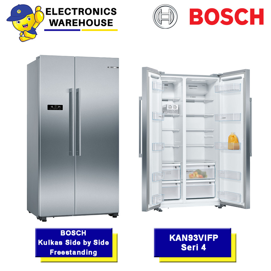 BOSCH Kulkas Side by Side KAN93VIFP Freestanding Serie 4 *Khusus ...