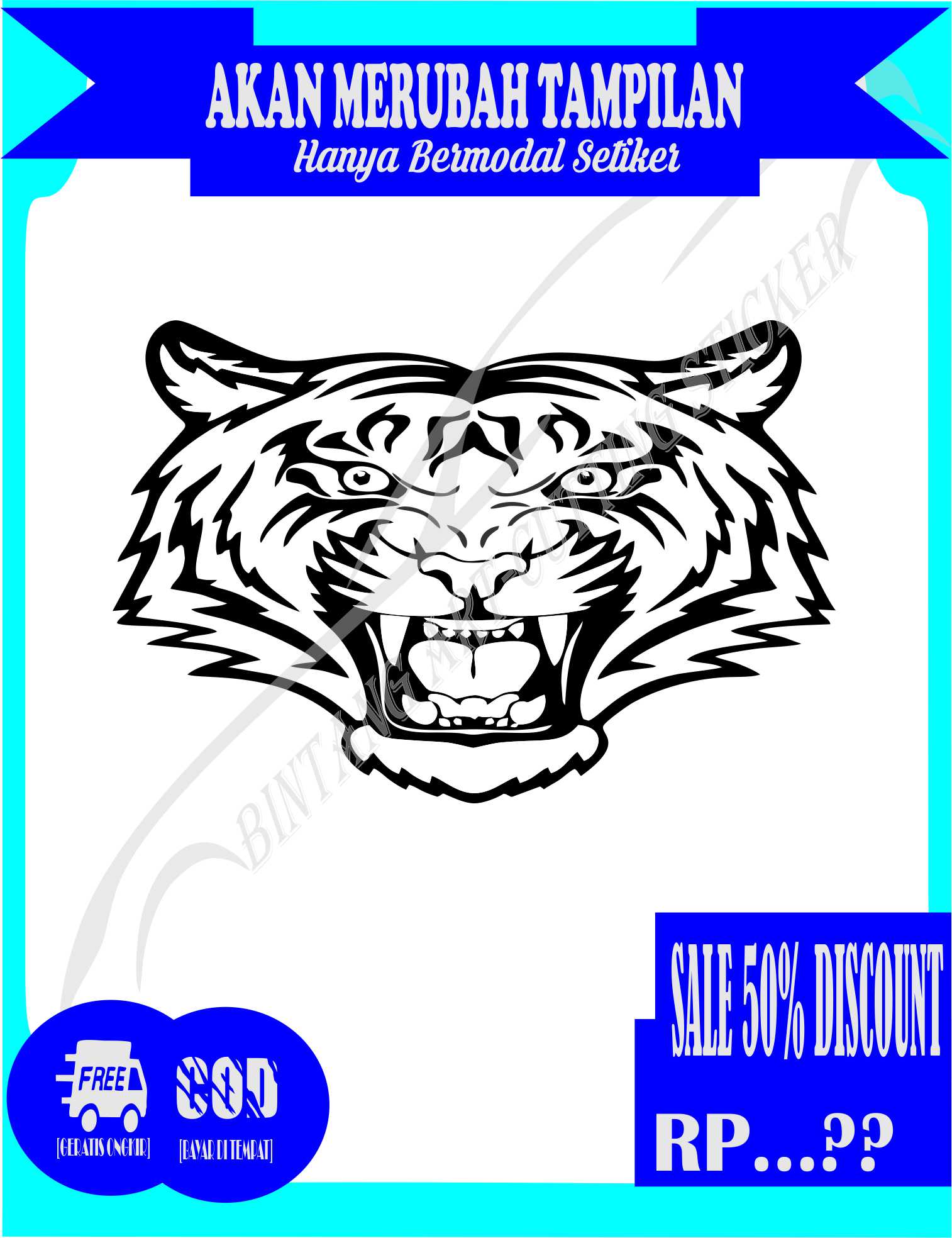 cutting stiker gambar kepala macan stiker kata keren buat mobil stiker ...