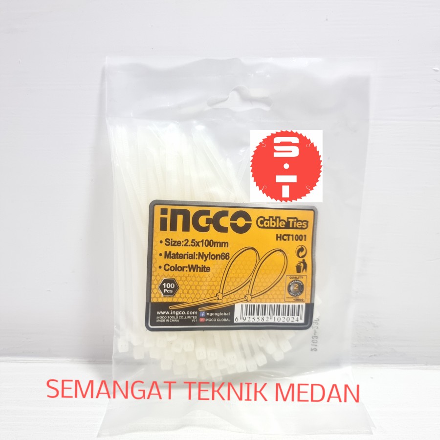 KABEL TIE NYLON NILON CABEL TIES IKAT KABEL 2,5mm x 10cm INGCO HCT1001 ...