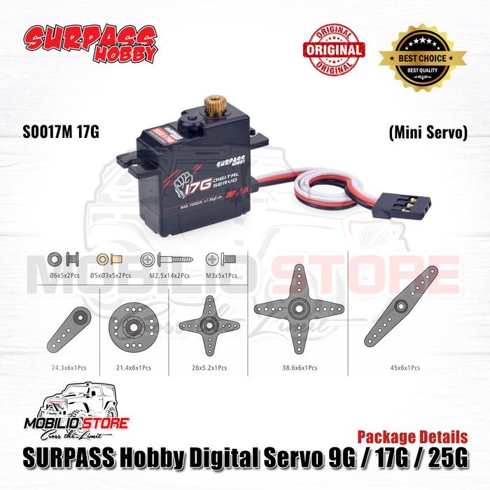 Surpass Hobby Digital Servo 9G / 17G / 25G for Micro Mini Servo RC ...