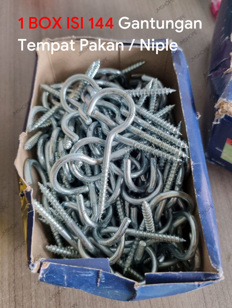 Paket 144 Kawat Pengait Tempat Pakan Minum Kandang CH Ayam Gantungan ...