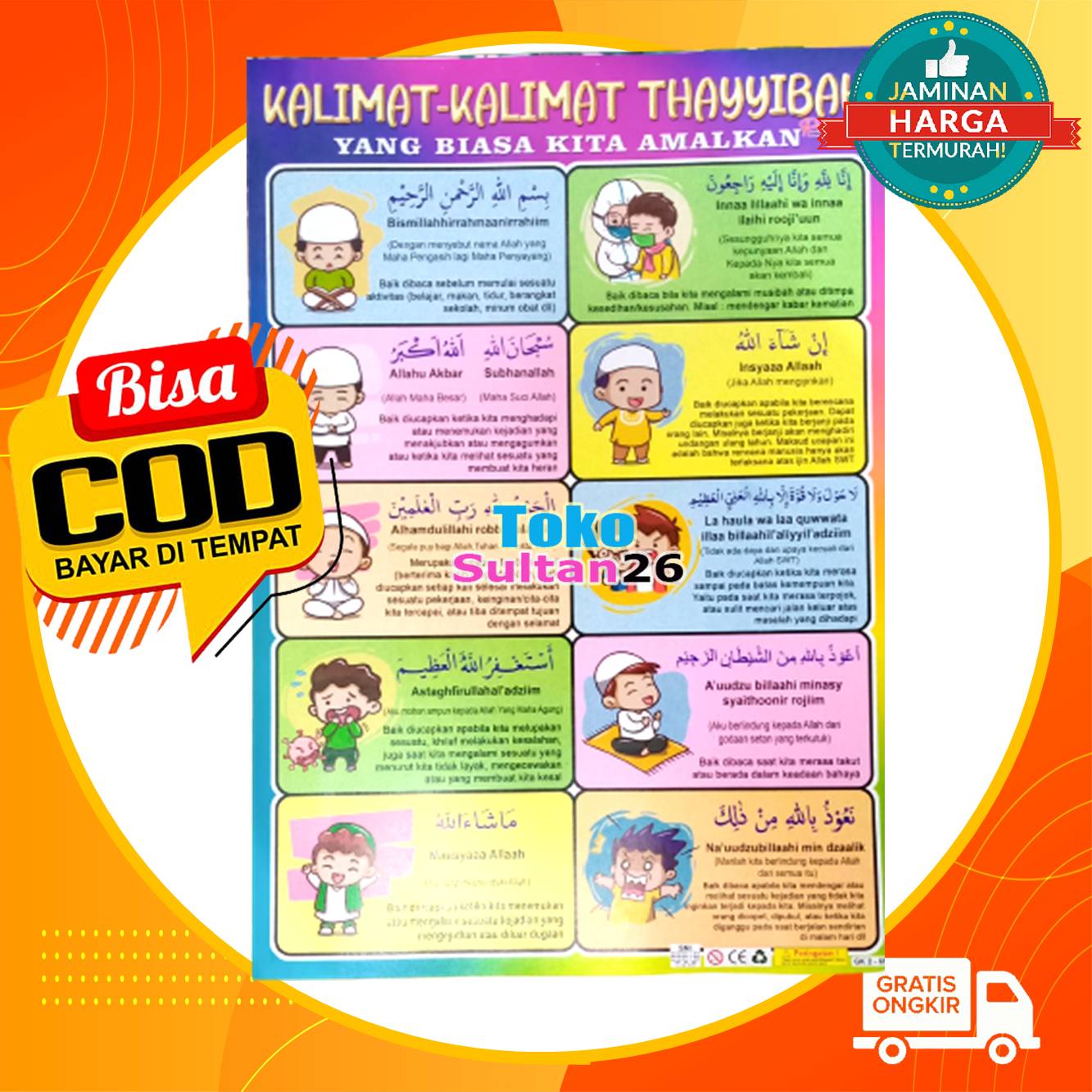 Poster Edukasi Belajar Anak Islami Mengenal dan Menghafal Bacaan Bacaan ...