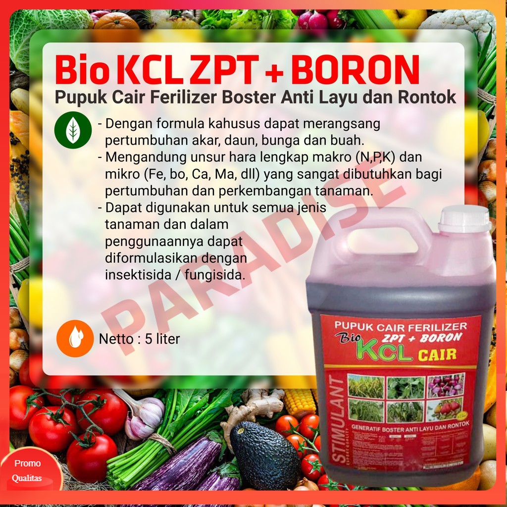 Pupuk Cair Bio KCL lengkap Plus zpt Ferilizer Boster anti layu dan ...