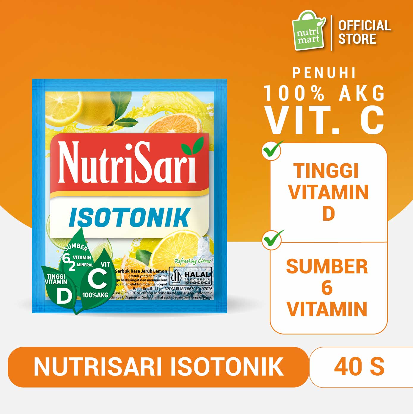 NutriSari Isotonik 40 Sachet – Minuman Isotonik Buah Jeruk Segar ...