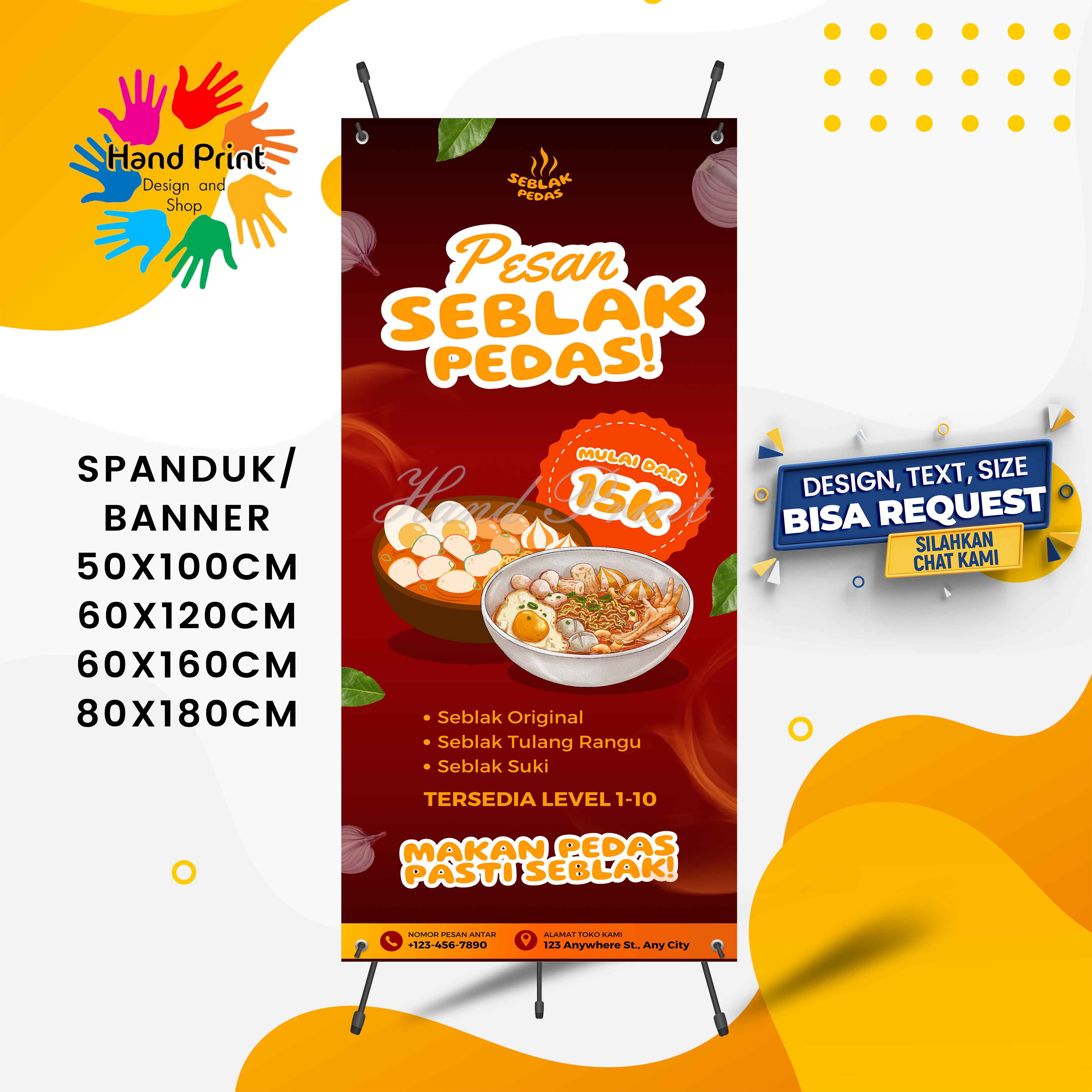 Cetak Spanduk Banner Jualan Seblak MMT Spanduk Custom 60x160 | Lazada ...