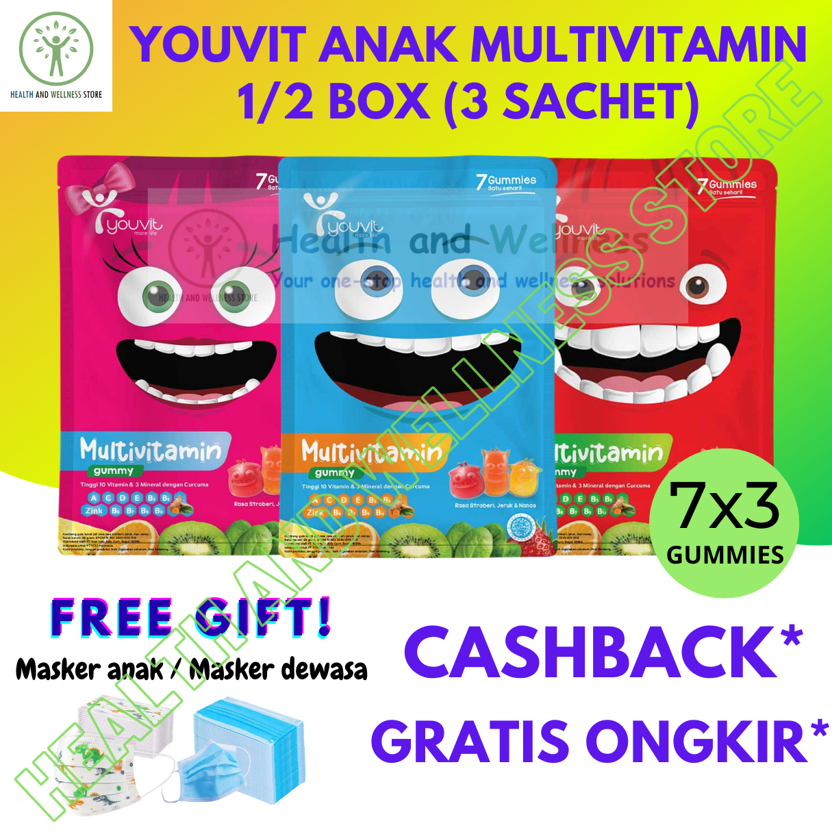 YOUVIT MULTIVITAMIN ANAK YOU VIT 42 21 GUMMY TABLET KIDS VITAMIN BOX ...