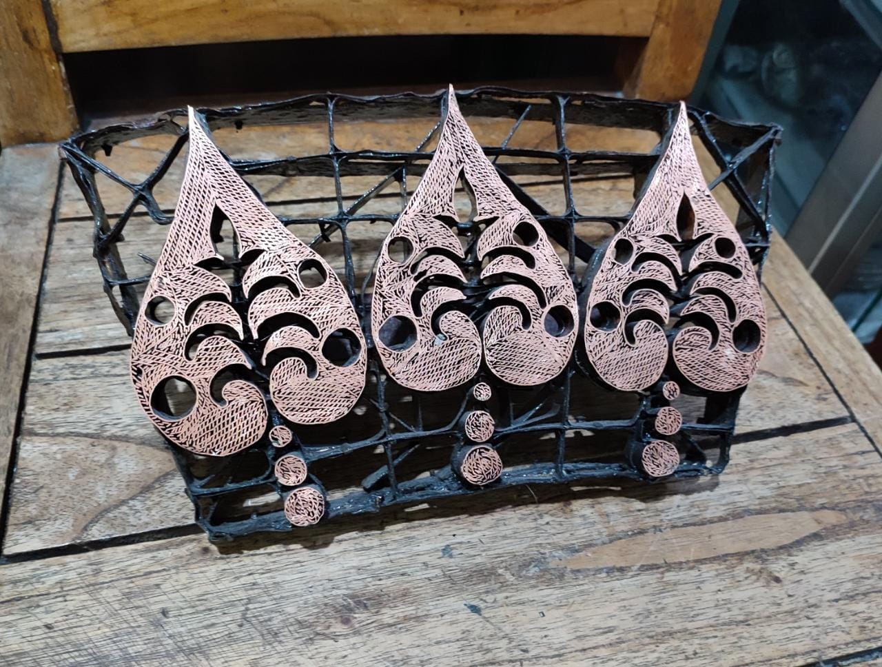 Alat Cap Batik Bahan Material Tembaga Kuningan Motif 3 Daun Kembar ...