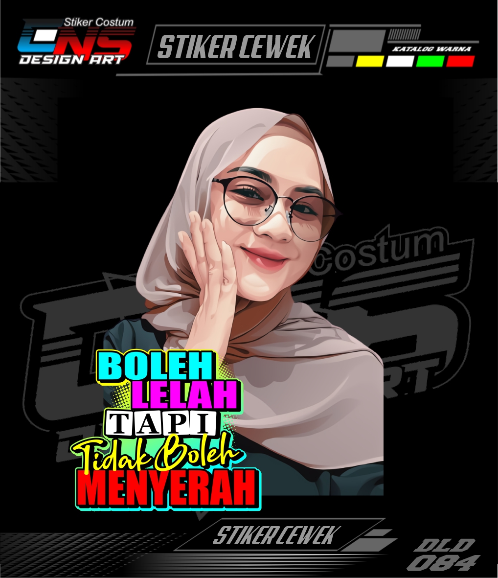 Stiker Cewek vector Cewek hijab Sticker decal mobil motor Sticker ...