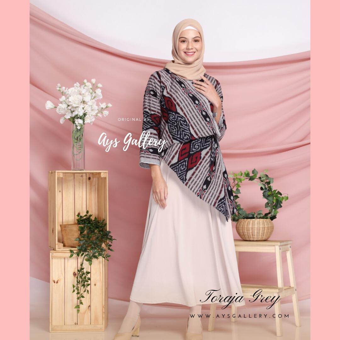 OUTER TENUN IKAT TRADISIONAL (SERI TORAJA DIAG GREY) | Lazada Indonesia