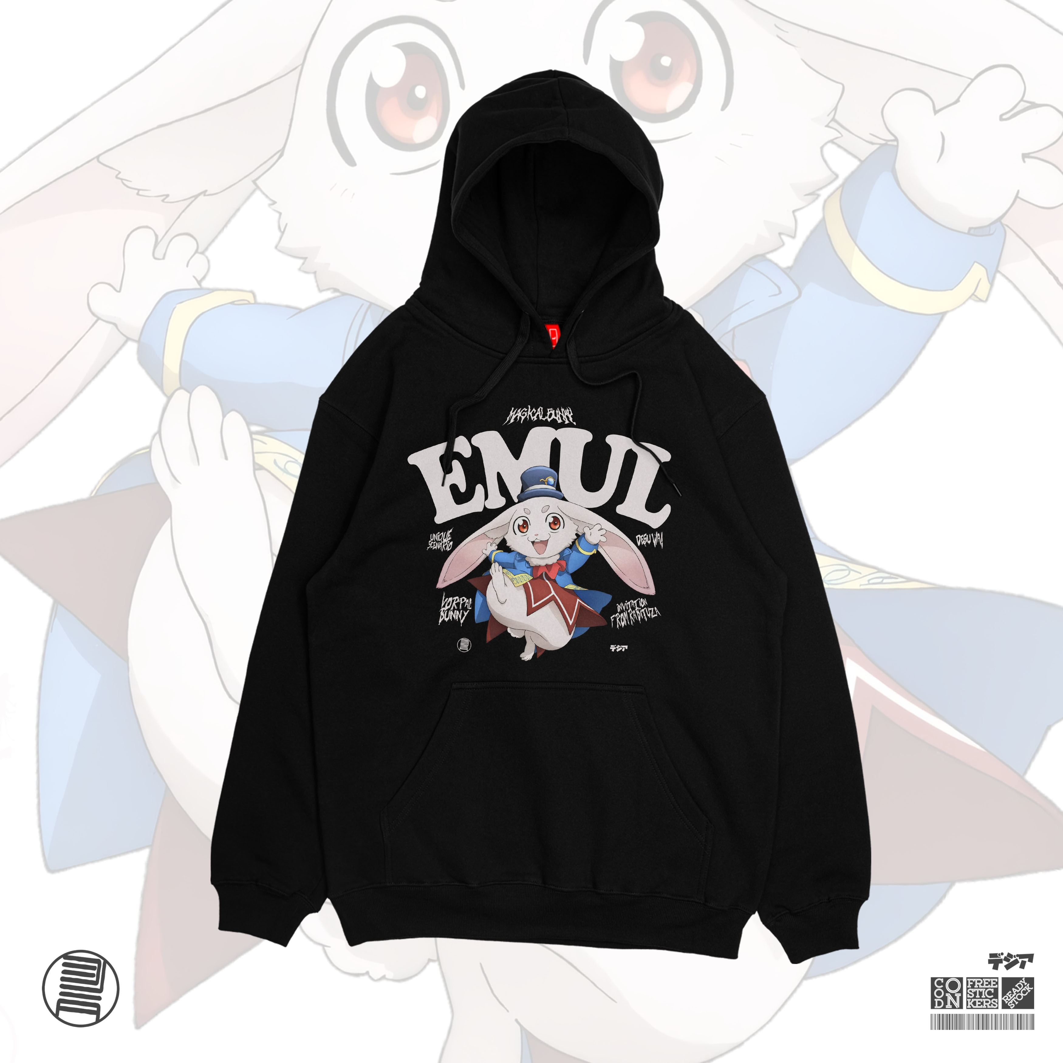Hoodie Magical Bunny Emul Shangri La Frontier Sunraku Anime Manga Wibu ...