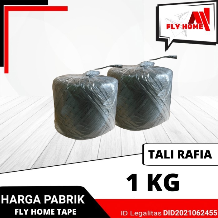 FLY HOME Tali Rafia Roll 1 KG | Rapia Tali Plastik Hitam | Lazada Indonesia