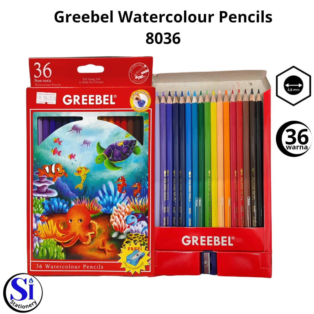 Pensil Warna Greebel Watercolour 36 Warna/Greebel Watercolour Pencils ...