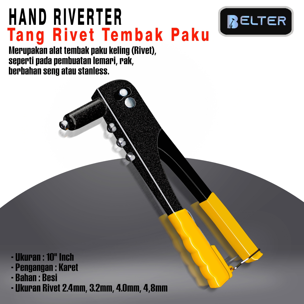 TANG RIVET RIPET BESI - HAND RIVETER TEMBAKAN PAKU 9.5 INCH | Lazada ...
