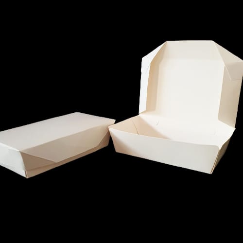 Harga untuk 5pcs Paper Lunch Box food grade laminasi putih ivory ukuran ...